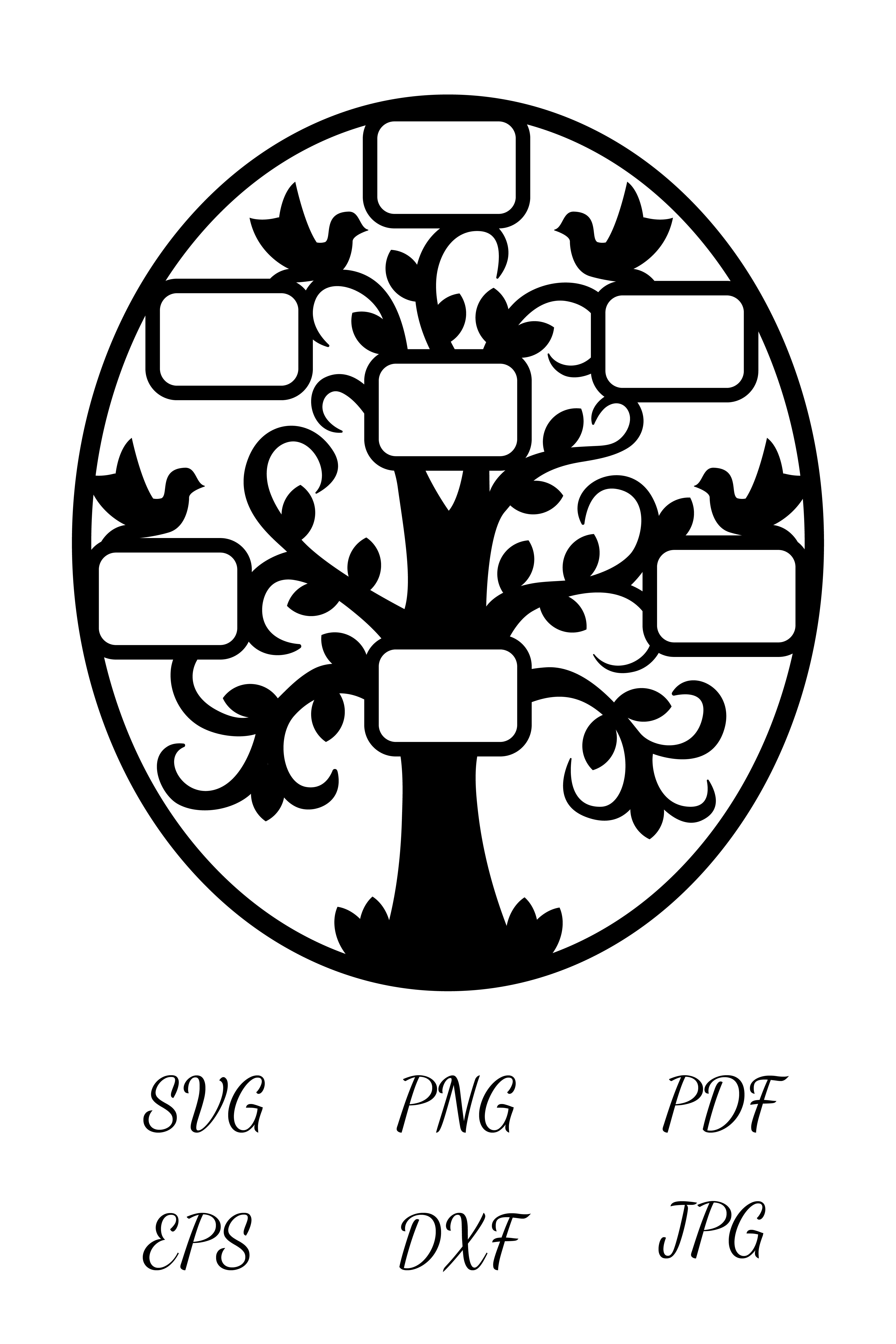 Family Tree SVG. Tree Papercut. Frame for Photos. Family SVG
