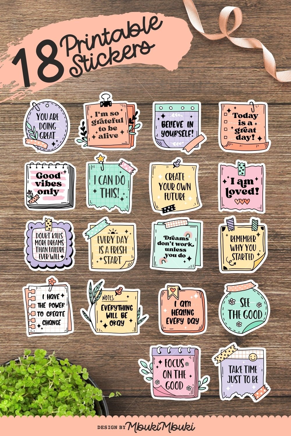 Motivational Sticky Notes Sticker Bundle (3556352)