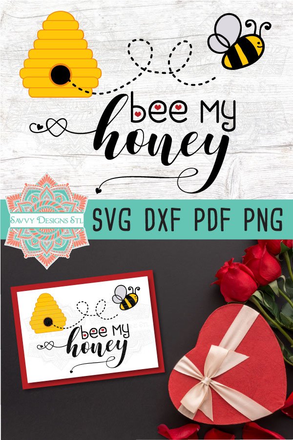 Bee My Honey Valentine's Day Layered Cut File