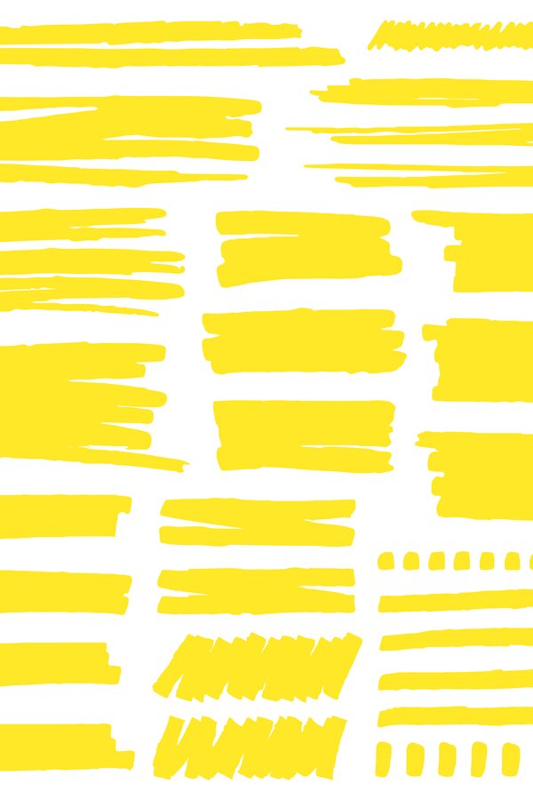 Yellow marker stroke. Highlight marker stroke lines