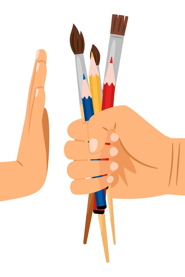 Art rejection flat vector concept illustration