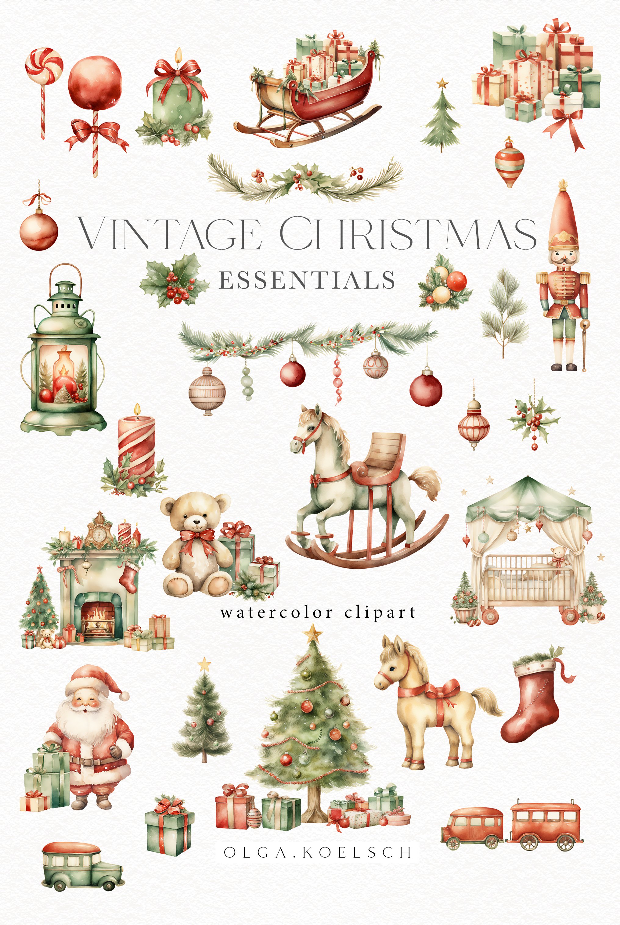 Watercolor Vintage Christmas (2823749)