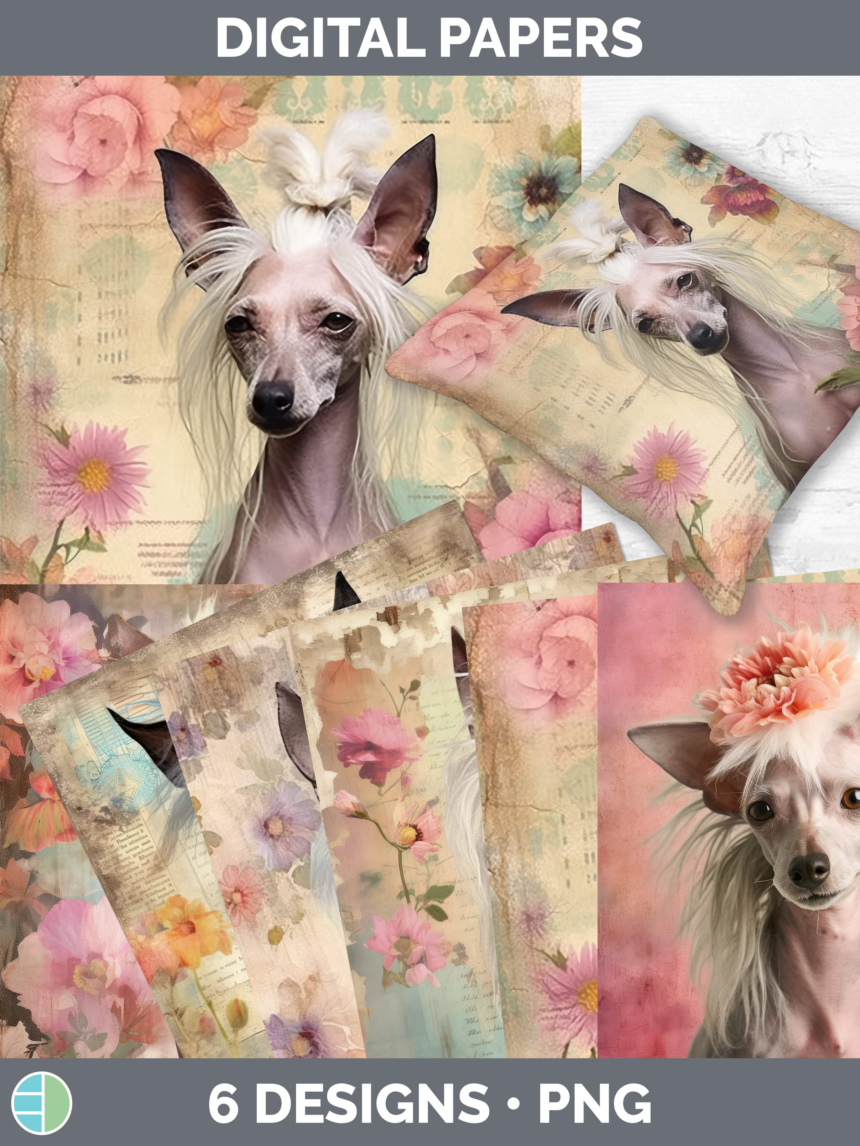 Vintage Hairless Chinese Crested Dog Paper Backgrounds | Dig