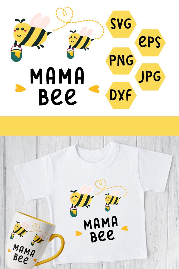 Bee SVG, Mama SVG, Mama Bee SVG, Bee PNG, Mama Sublimation