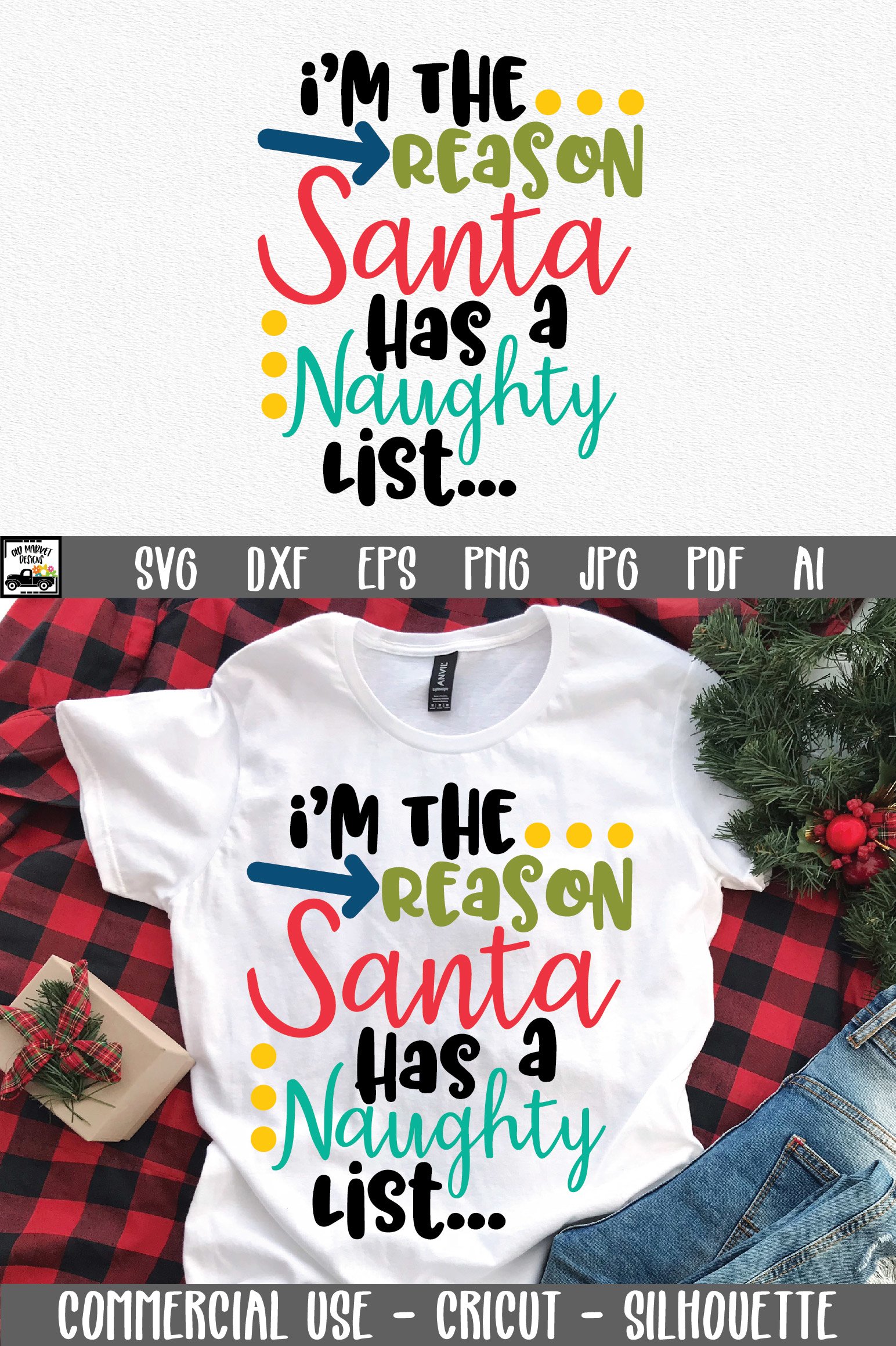 Christmas Svg Cut File Naughty List Svg File 3242