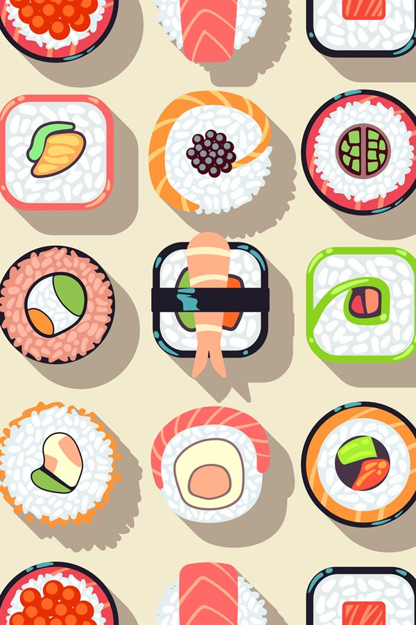 Japanese food sushi vector seamless pattern (796782)
