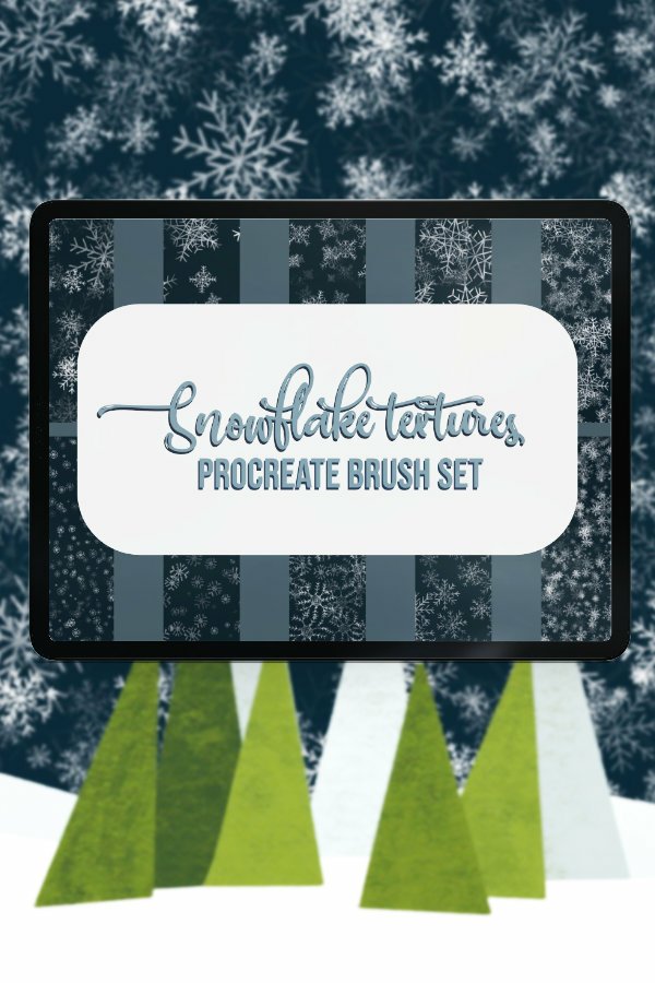 Snowflakes texture Procreate brush set