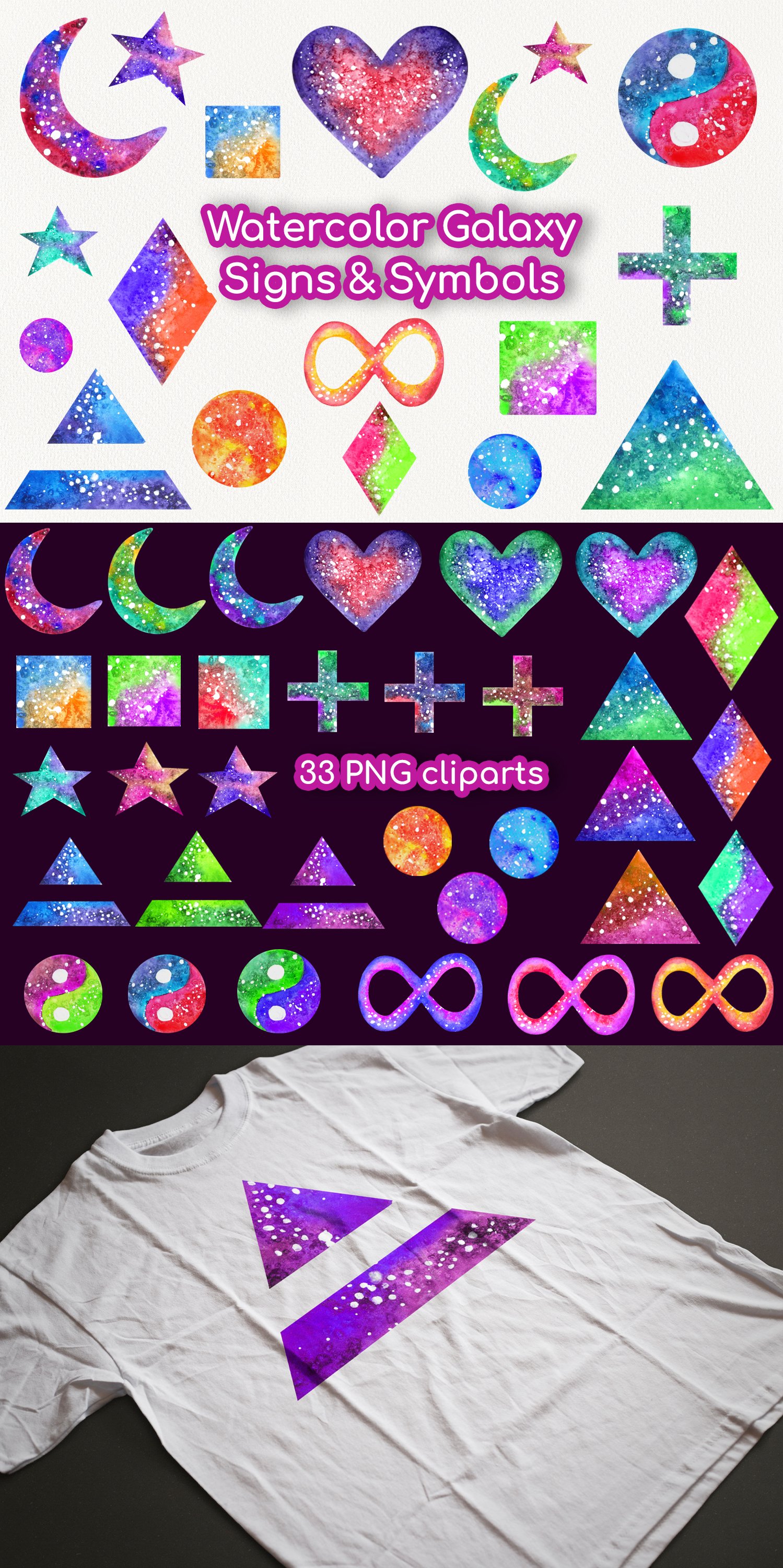 Watercolor Galaxy Signs&Symbols