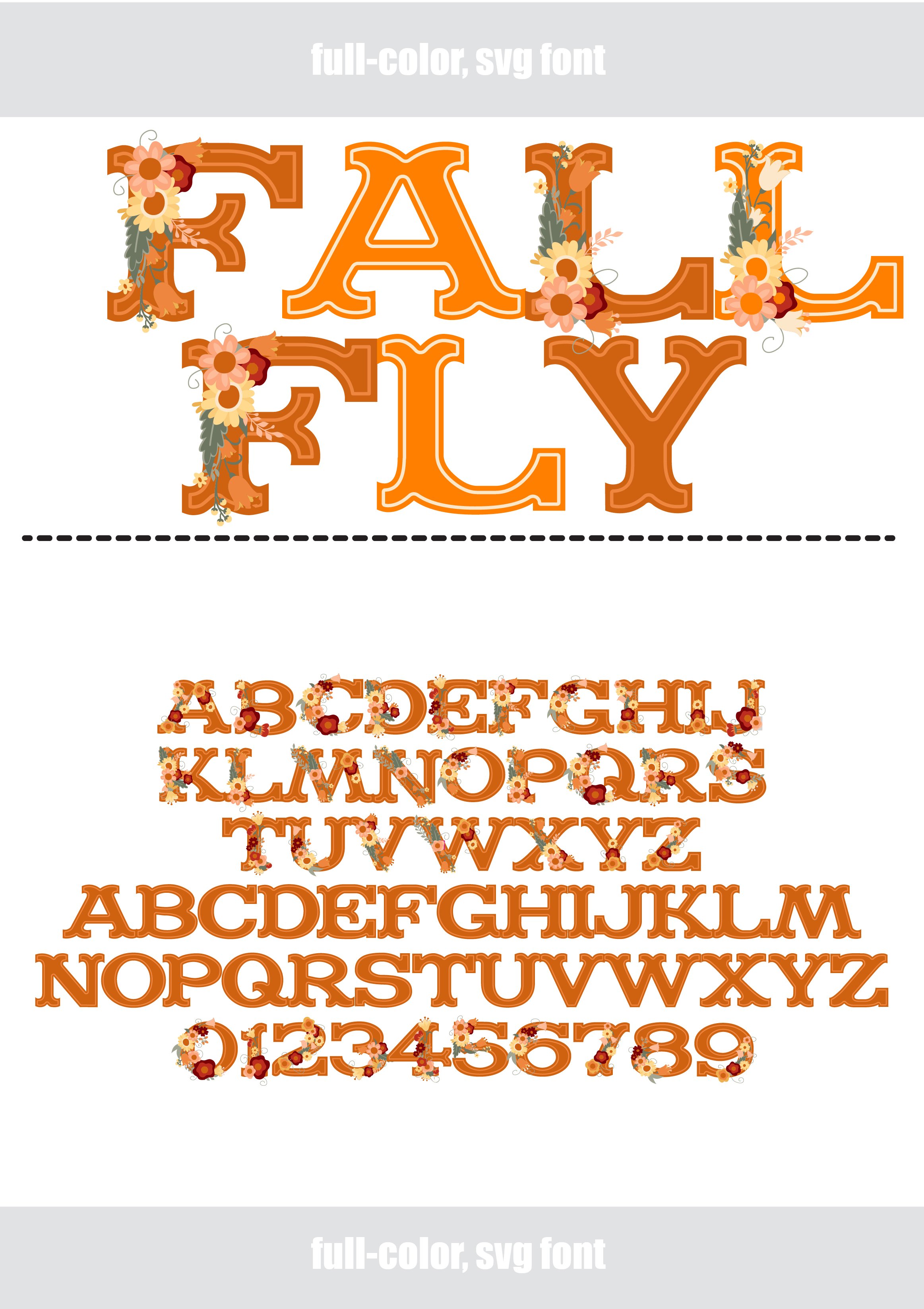 Full Color SVG Font great for autumn
