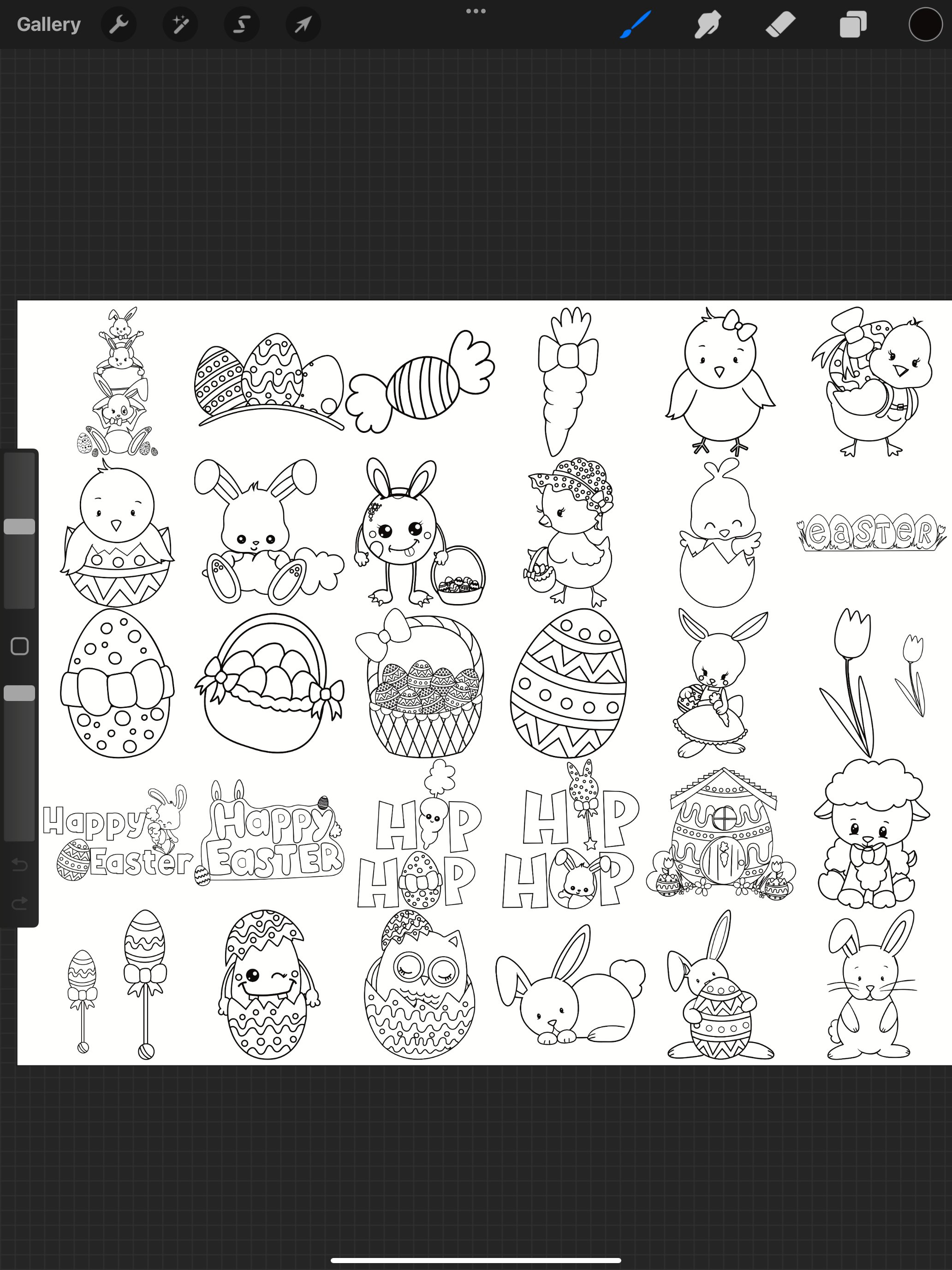 Easter Icons Set 3 Procreate Brush Stamps, 30 Easter Icons
