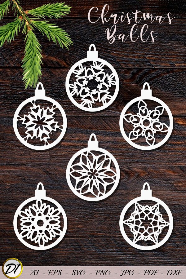 Christmas Ornaments SVG. Cut Files Pack (1051207)