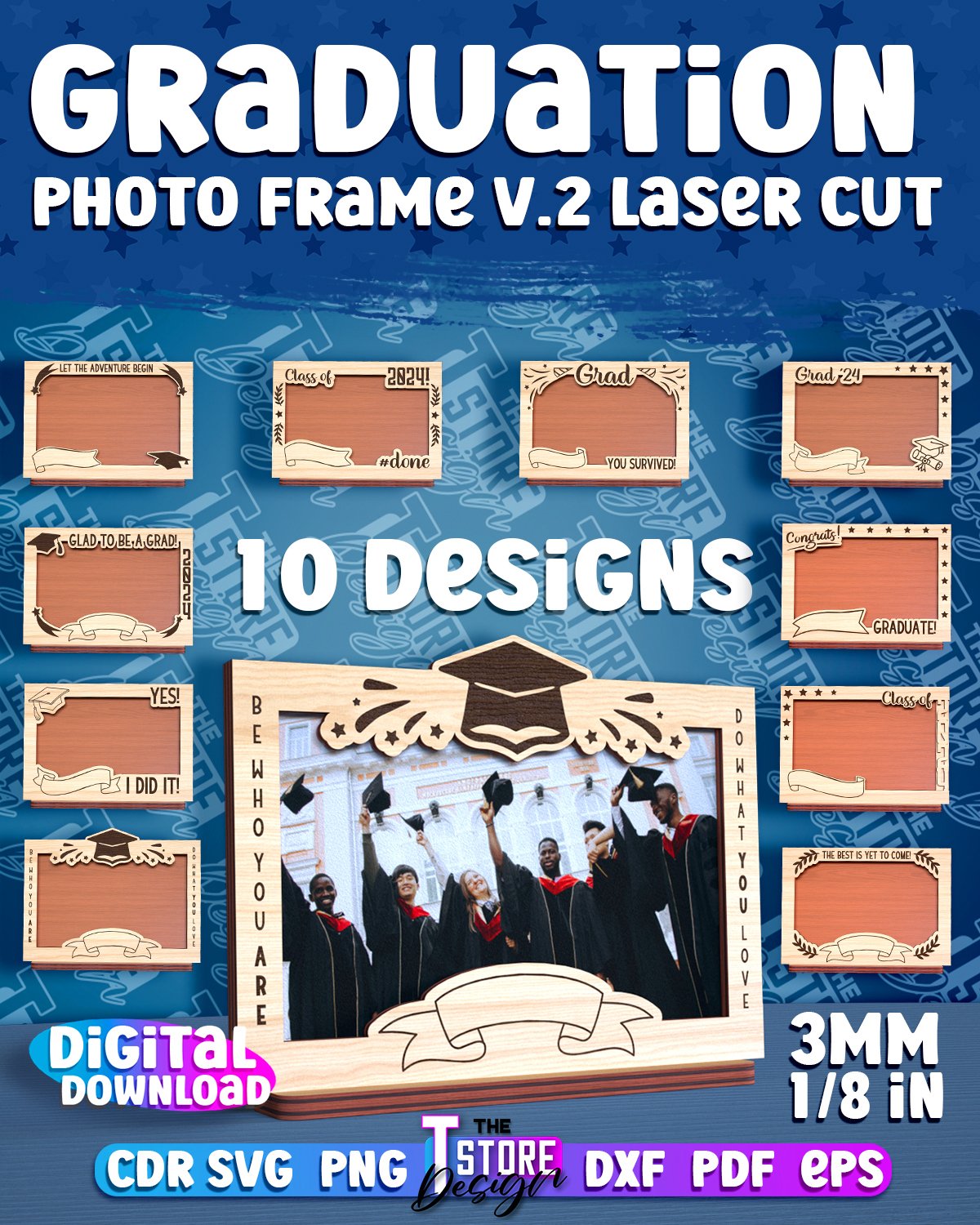 Graduation Photo Frame Laser Cut|Senior 2024 3d Photo Frame