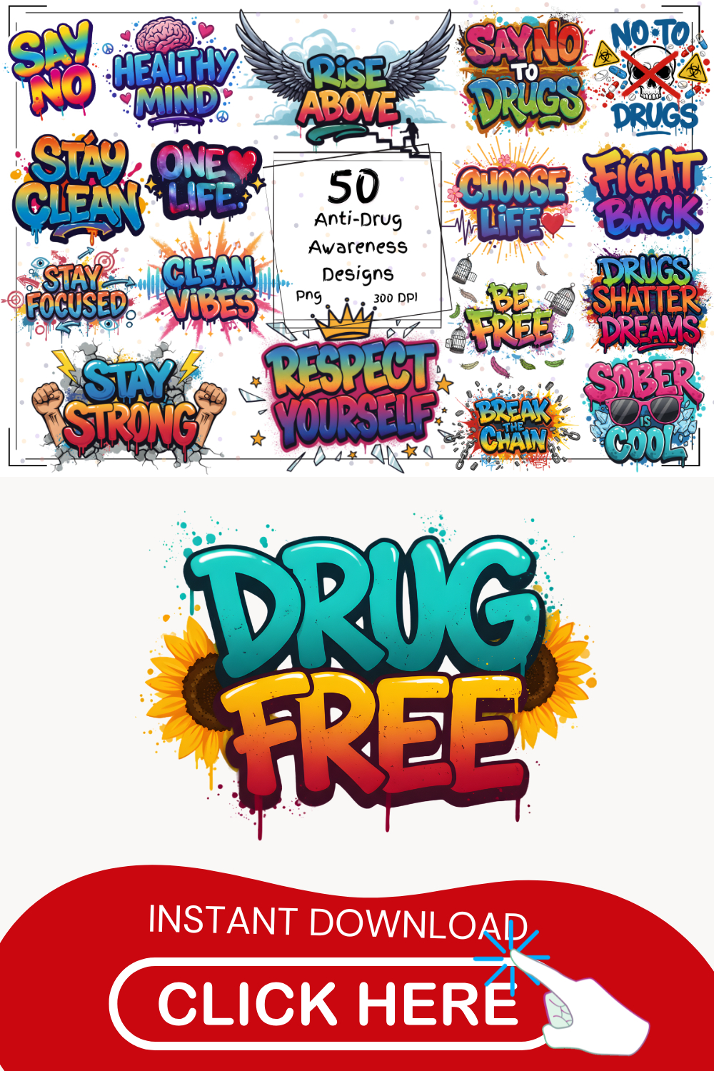 Anti-Drug Awareness Designs - Promote a Drug-Free Lifestyle