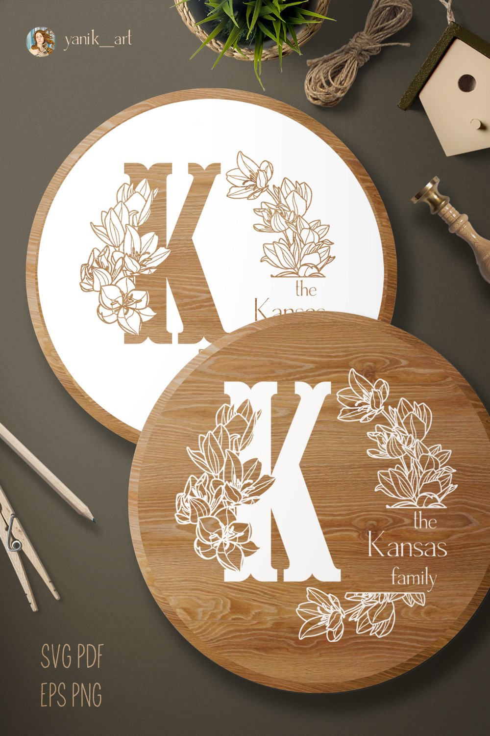 K SVG Monogram for Farmhouse EPS PNG