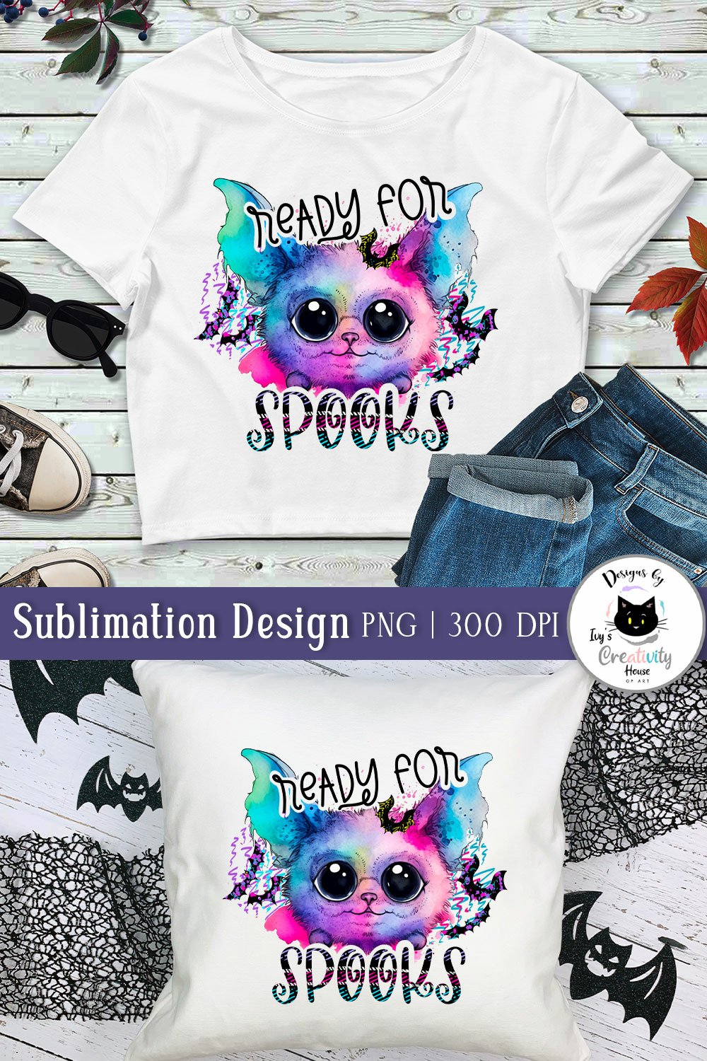Cute Halloween Sublimation Design | Baby Bat PNG Design