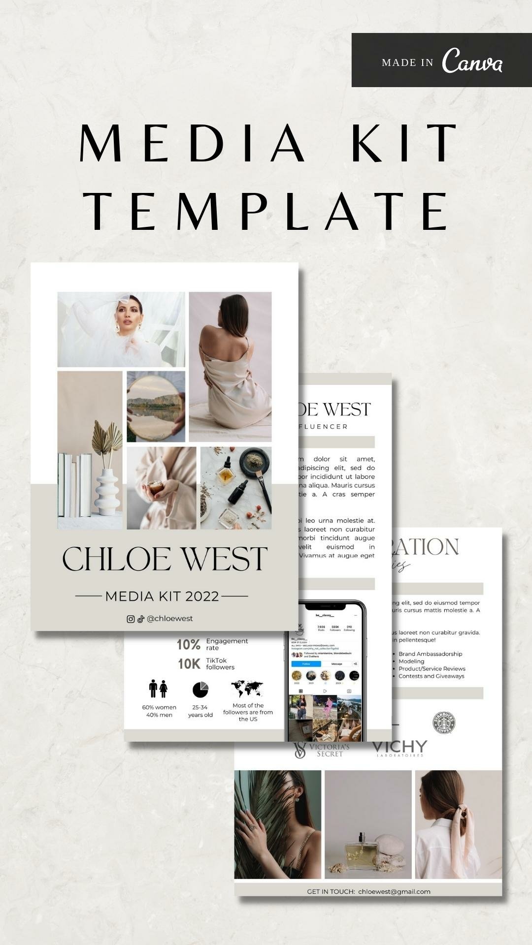 Content Creator and Influencer Media Kit Canva Template