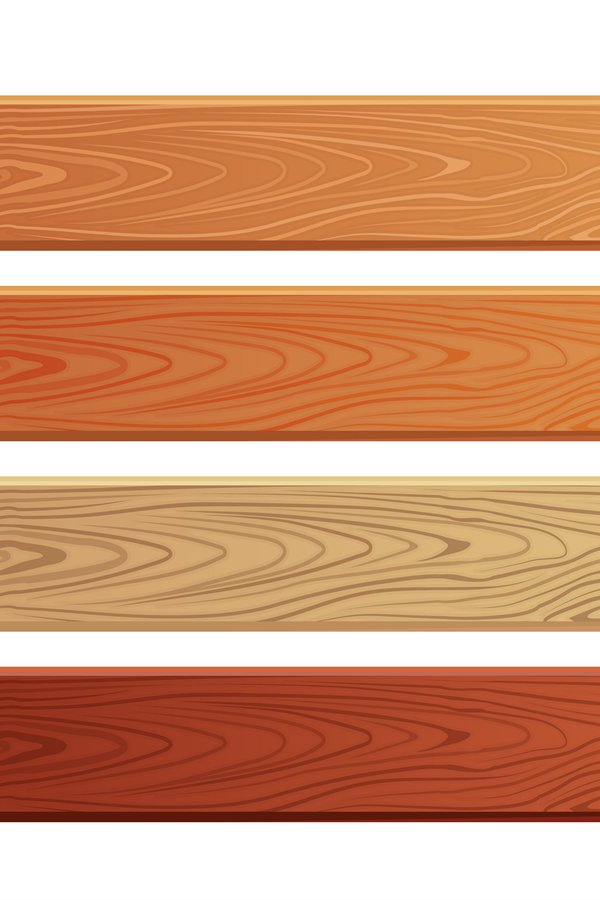 Wood planks with wooden texture vector set
