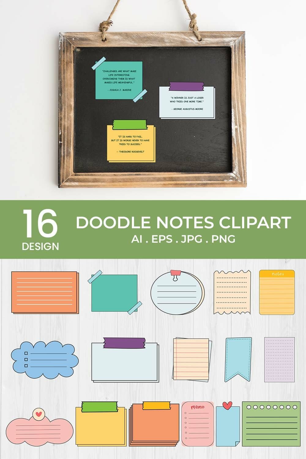 Doodle Notes Clipart With 16 Variations