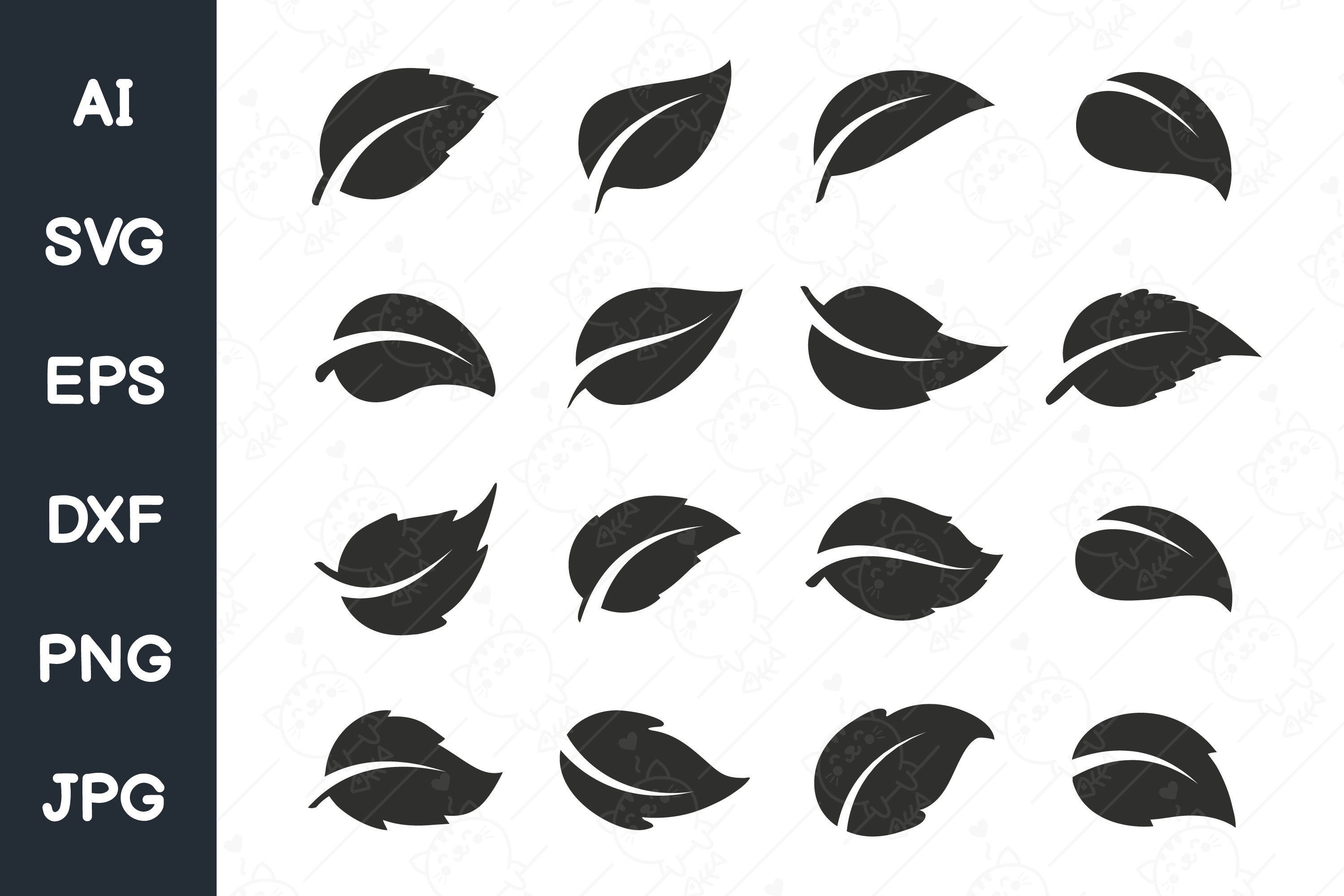 Simple flat green leaf design vector. svg file.