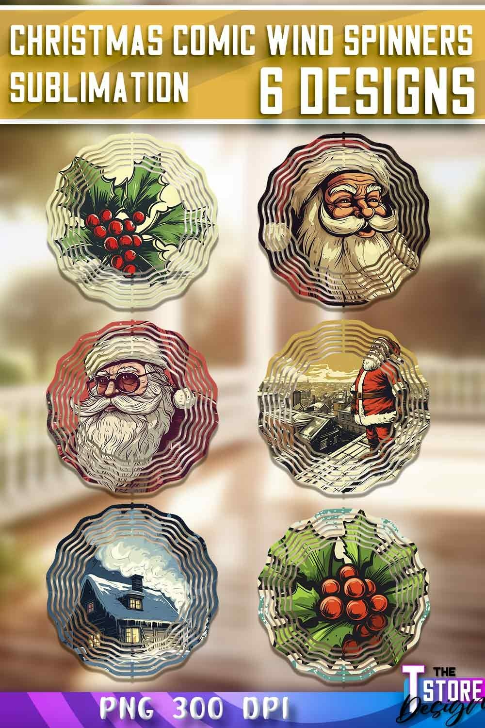 Christmas Comic Wind Spinners Sublimation | PNG (2911958)