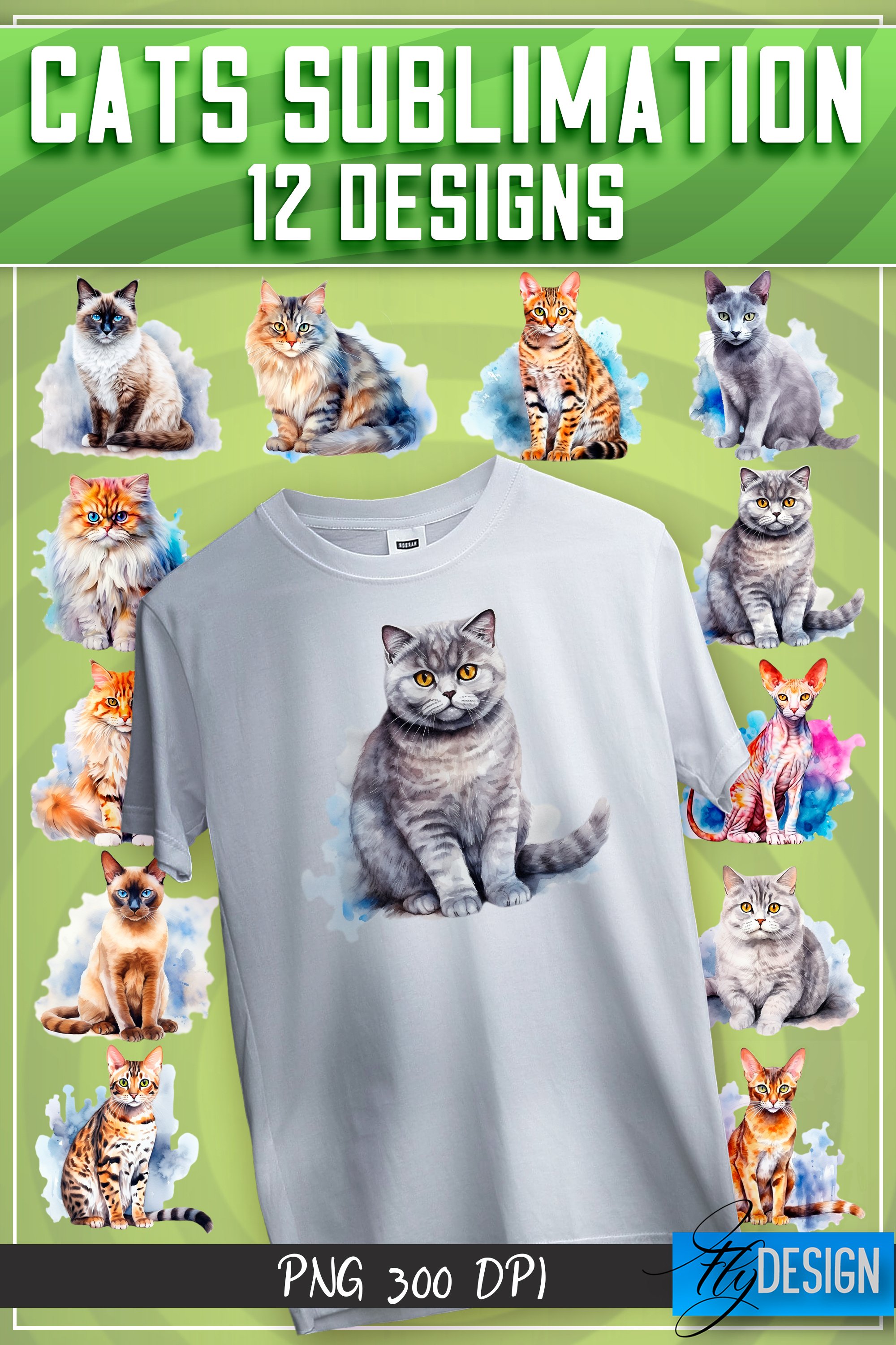 Cats Sublimation Design |Cat Sublimation T-Shirt Design