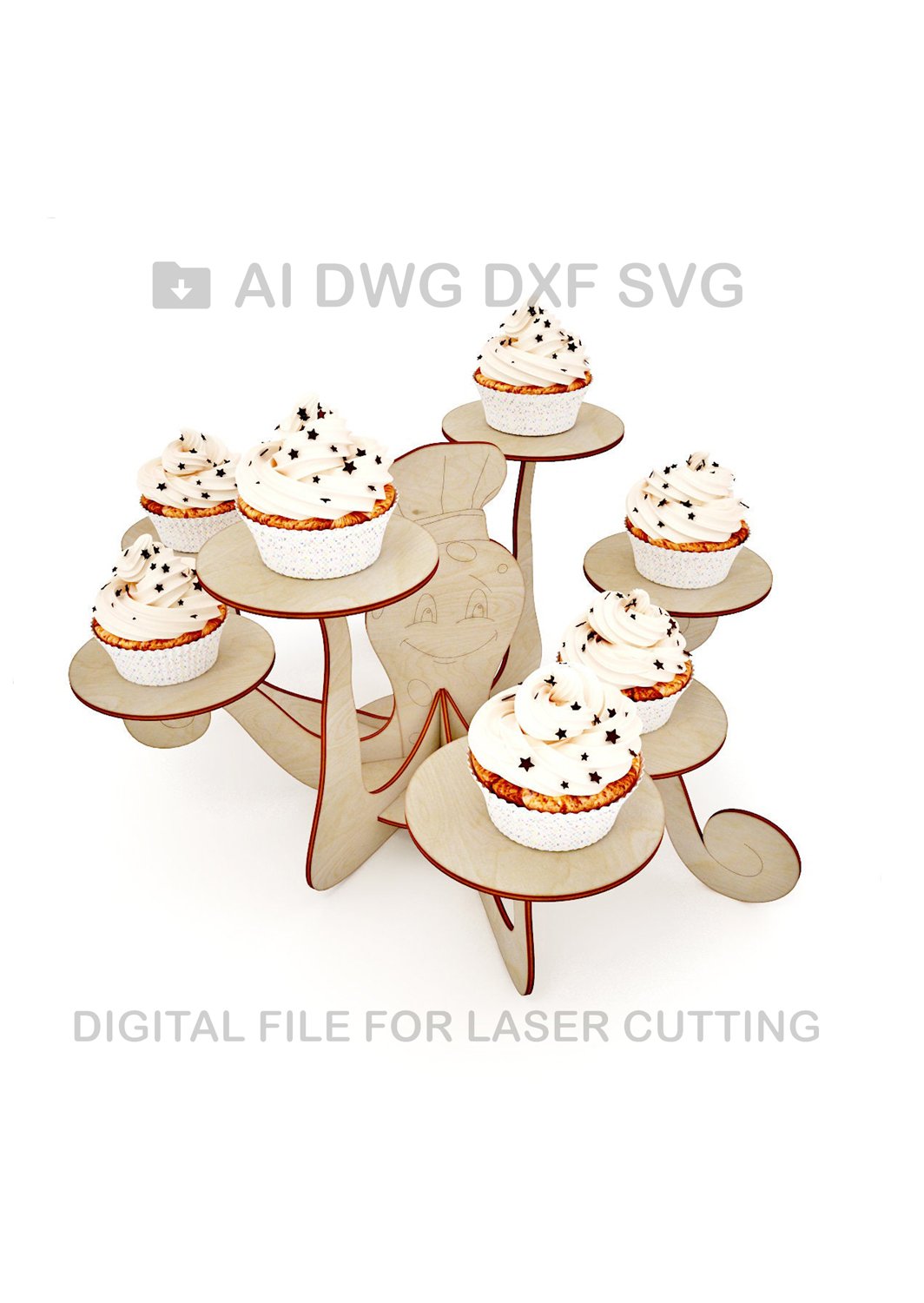 Cake stand vector for CNC svg vector file, vector (1941003)