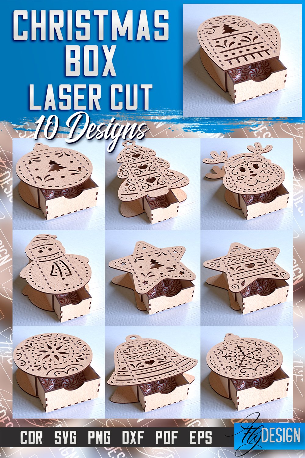Christmas Box Laser Cut | Christmas Gift Box Design | Xmas