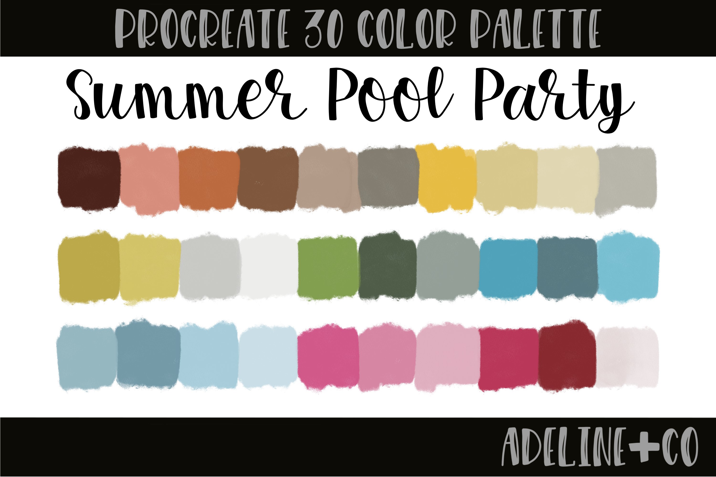 Summer Pool Party Procreate color palette