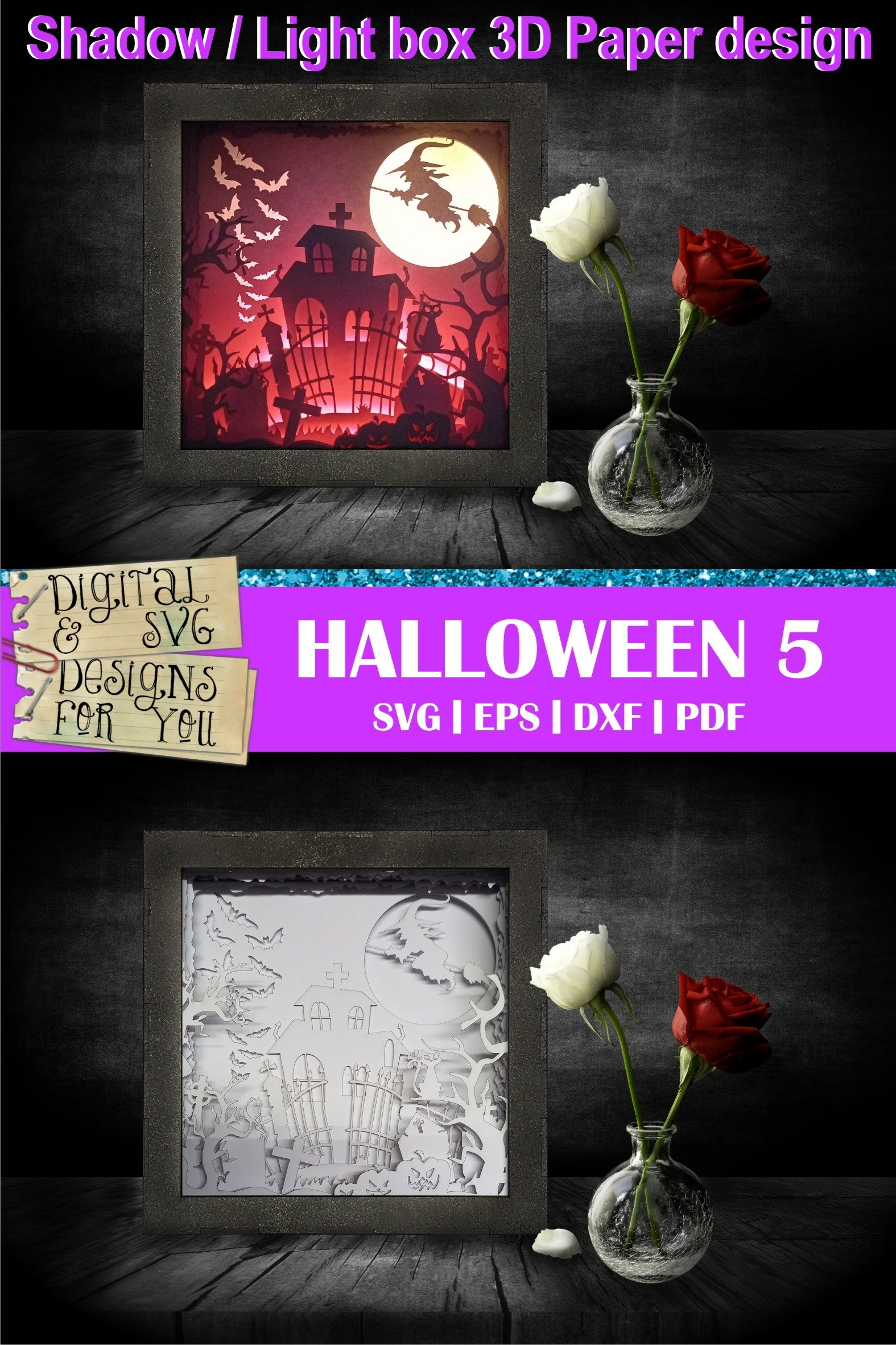 Halloween 5 - 3D Light box | 3d Shadow box | Haunted house