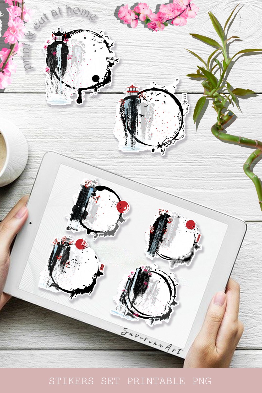 Japanes Stickers set Printable. Sticker PNG (2847186)