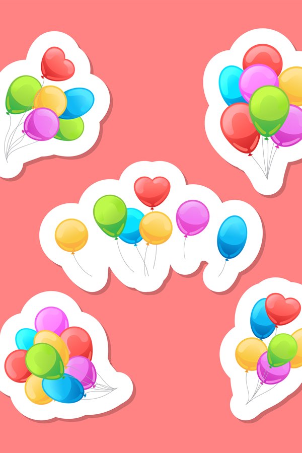 Balloons stickers set