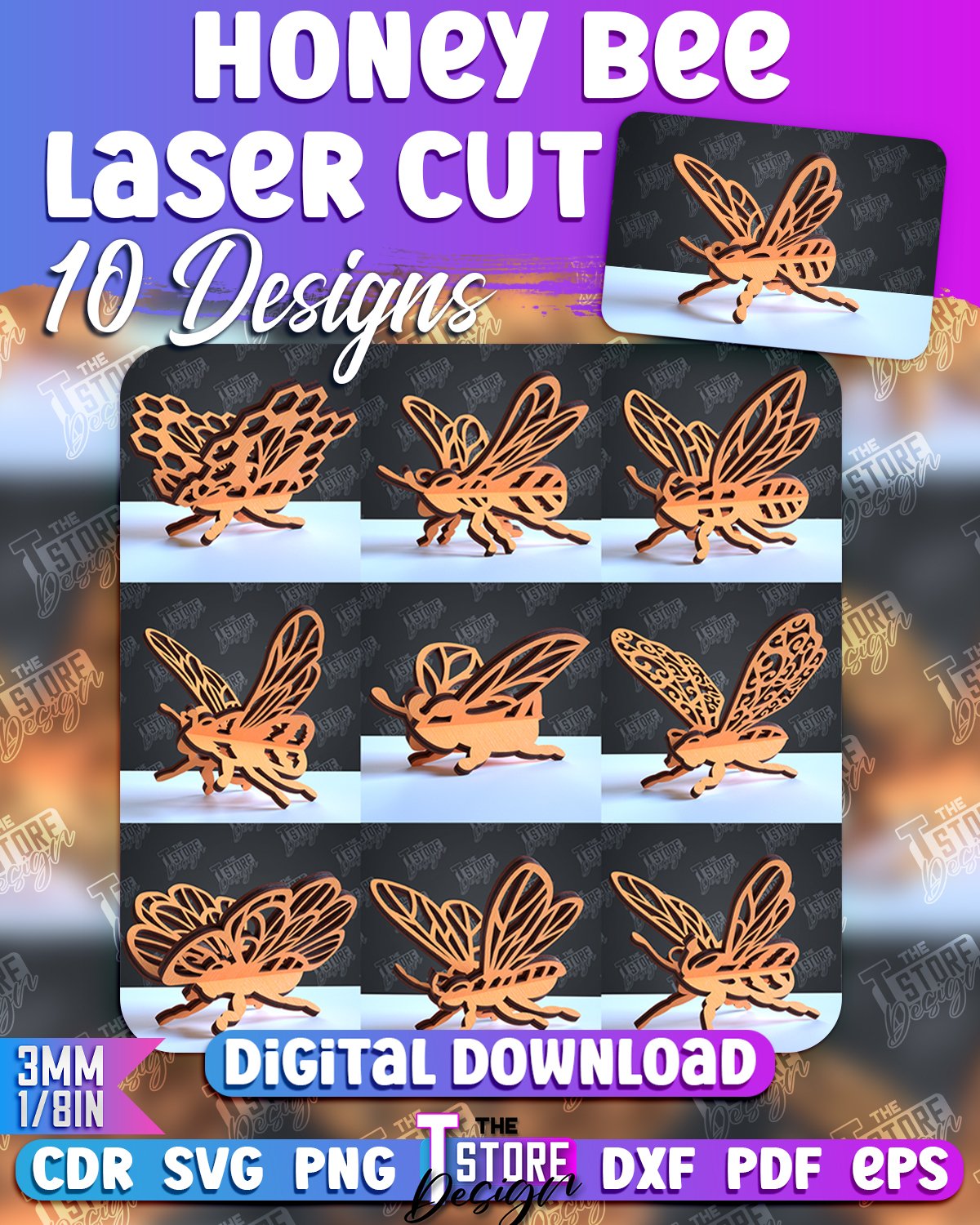 3D Honey Bee Laser Cut|3D Layered Bee| Bumble Bee| Cnc Files