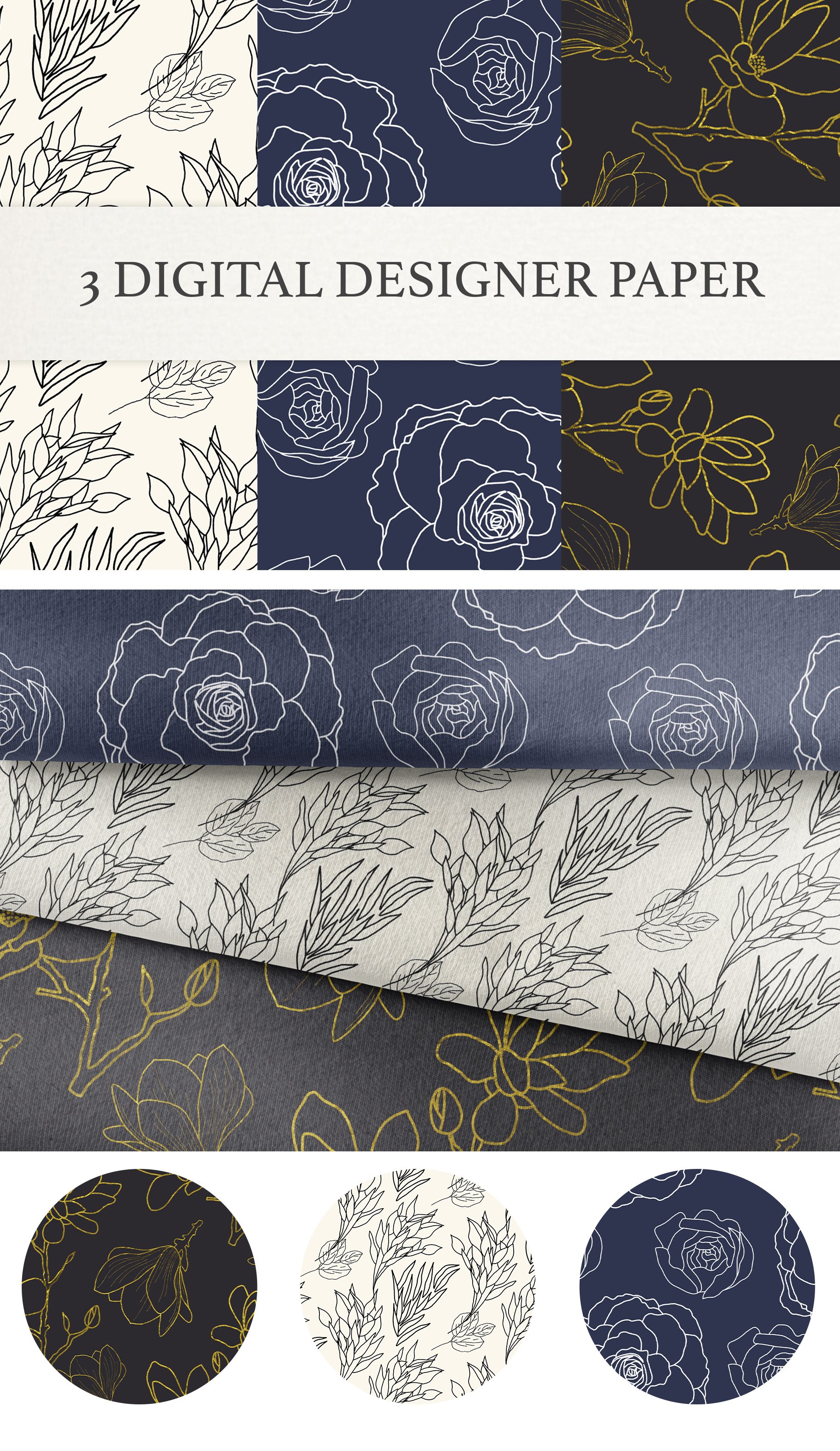 Set of 3 High Quality Digital Papers (1480690)