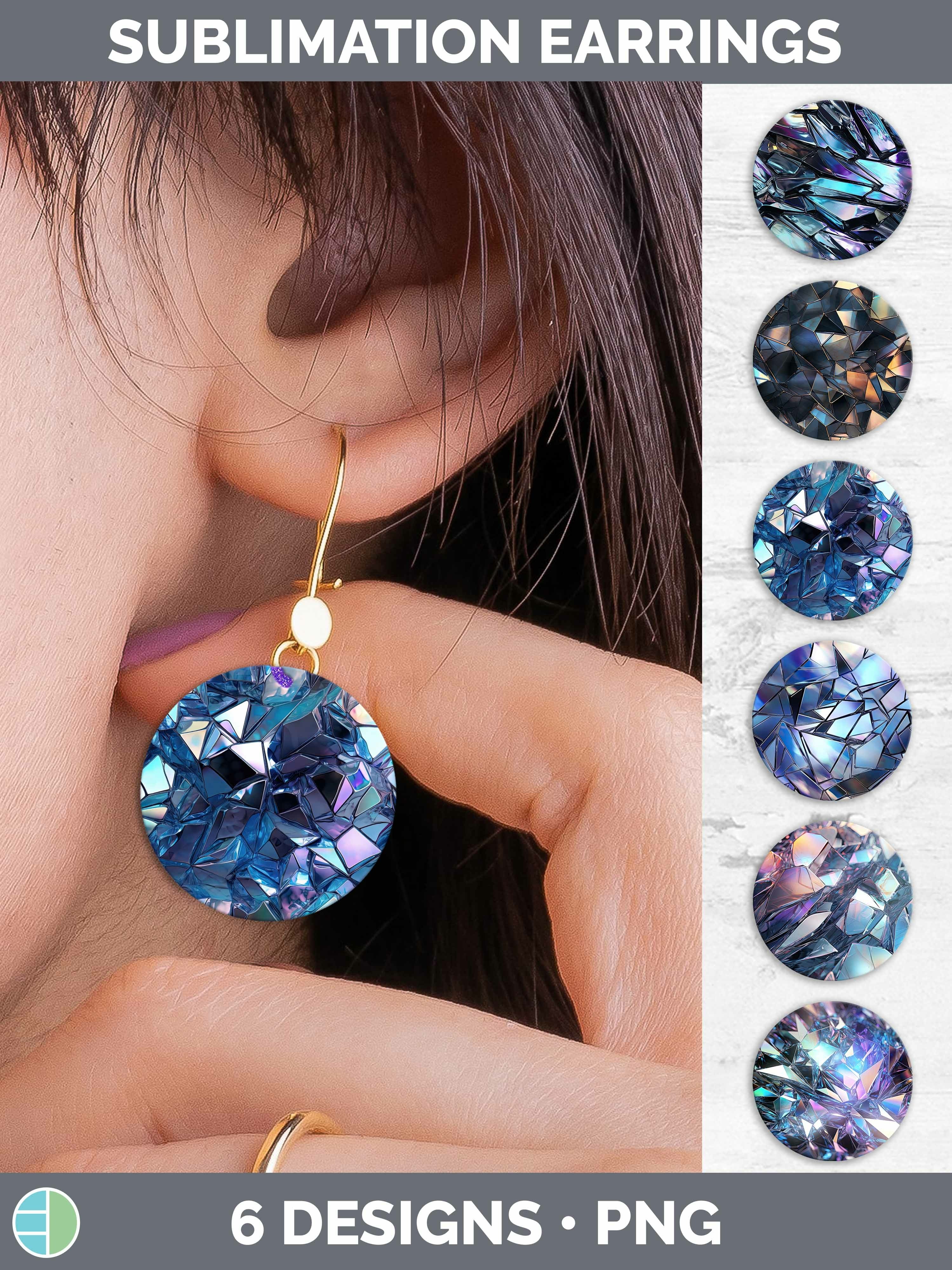 Holographic Slate Round Earrings | Bundle Earrings Designs
