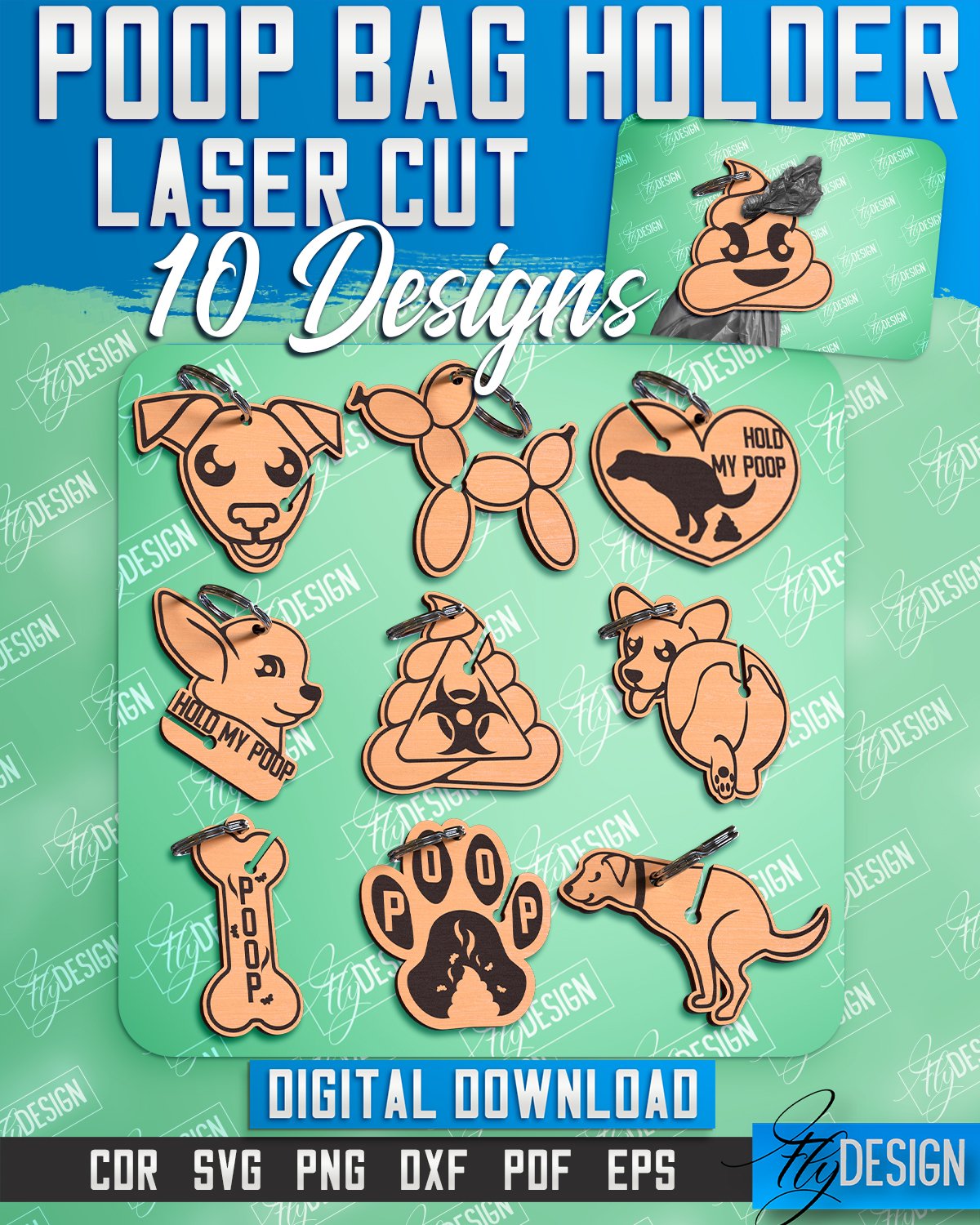 Poop Bag Holder Laser Cut|Dog Waste Holder I Dog Poop Holder