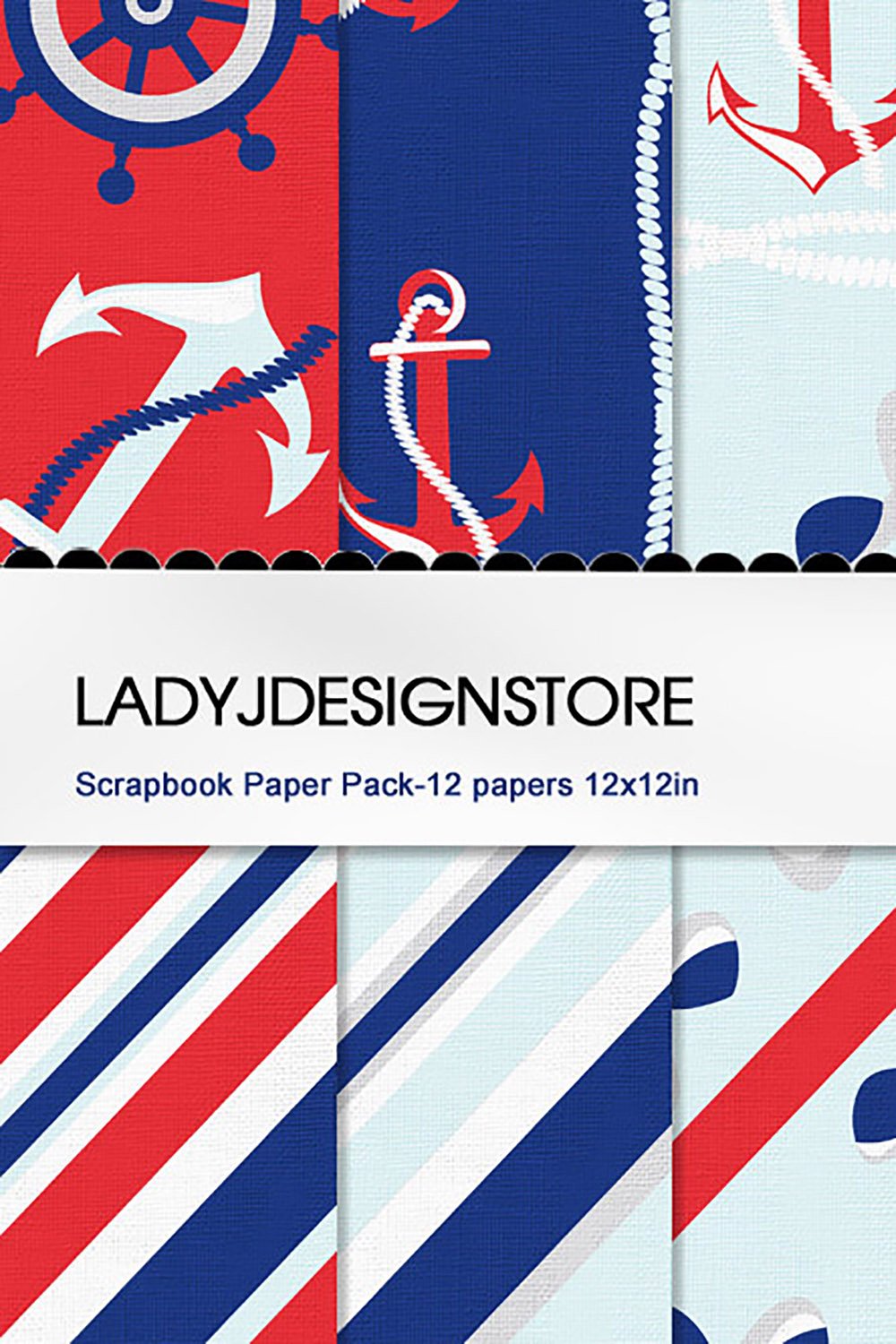 Nautical Printable Digital Textured Paper Pack