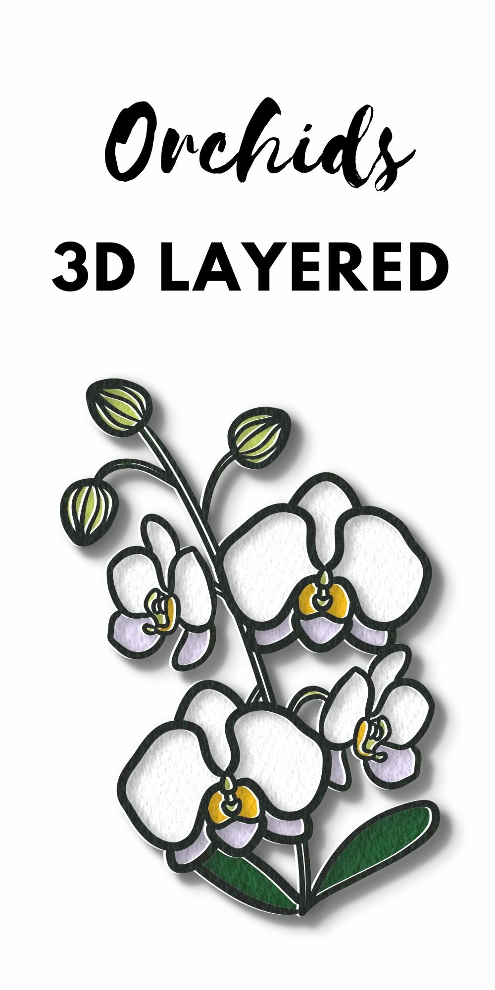 3D Layered Orchid Flowers