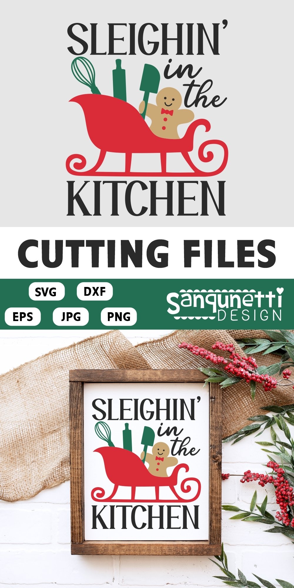 Gingerbread kitchen SVG | Christmas baking SVG