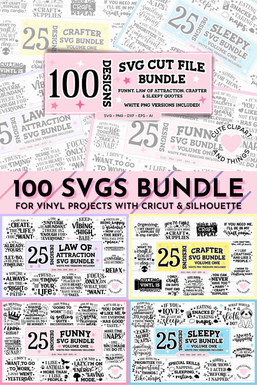 SVG Bundle for Vinyl Projects On Cricut & Silhouette