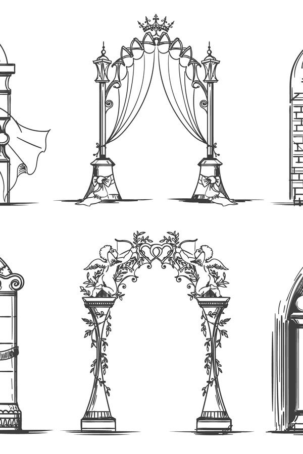 Wedding arches sketch set