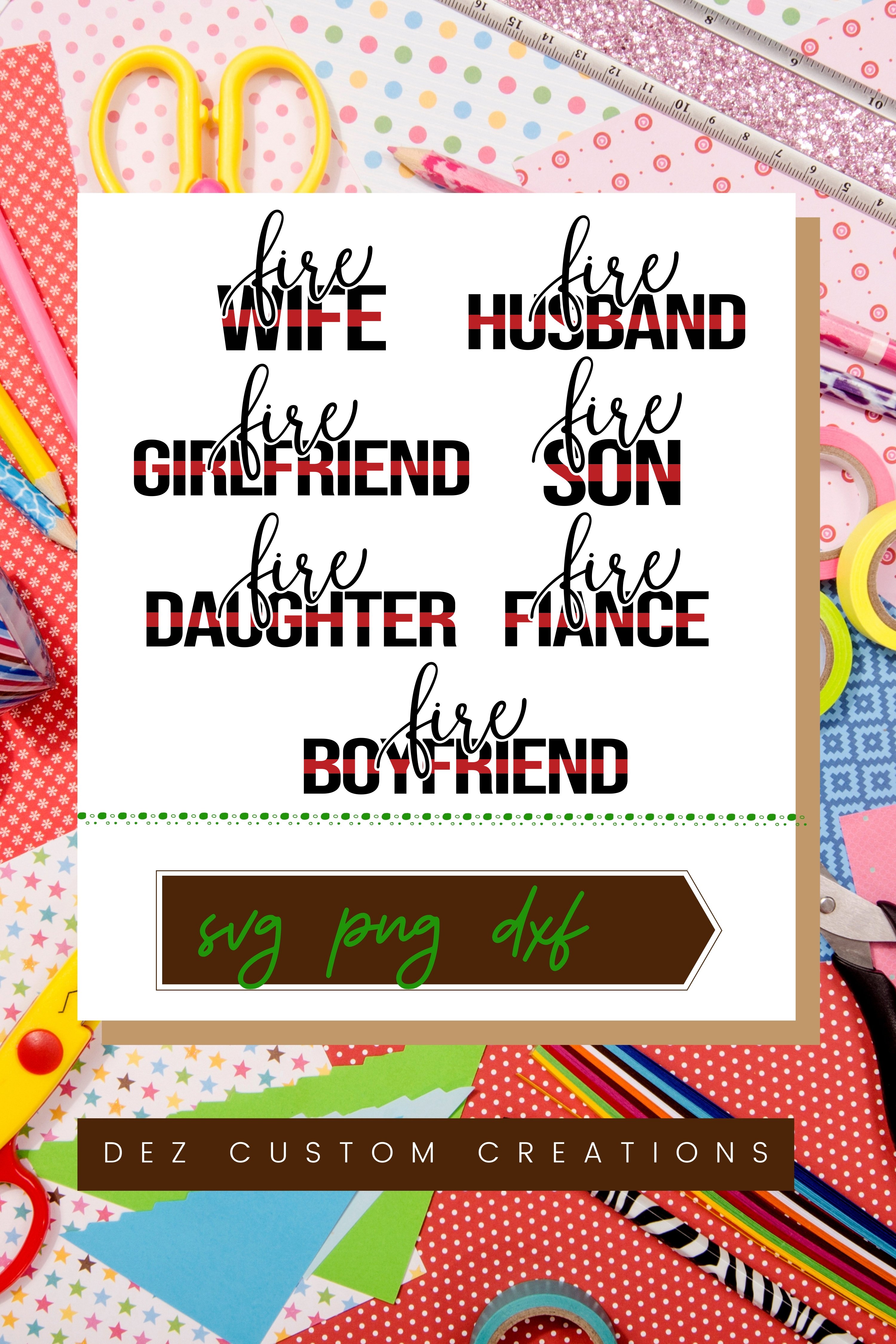 Fire Wife - Fire Titles with Thin Red Line - Bundle