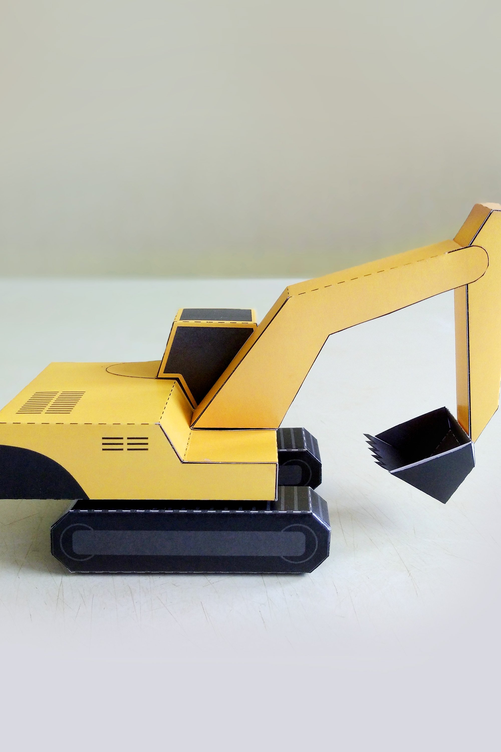 Excavator. Paper Craft Toy. PDF Printable Templates