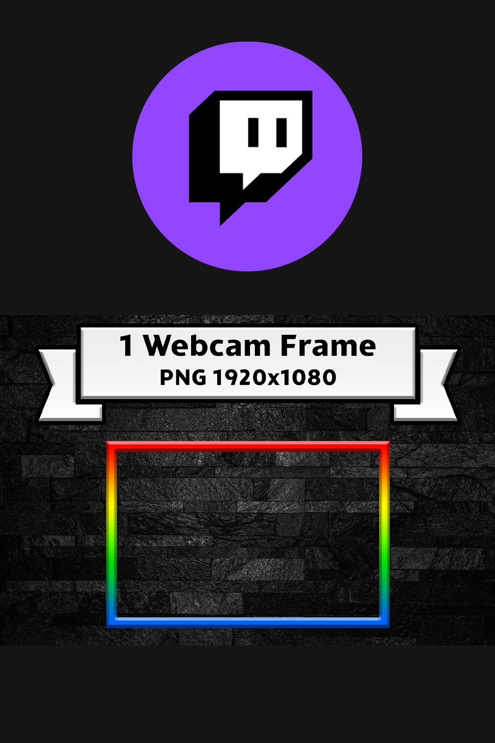 Rainbow twitch webcam frame live-stream overlay