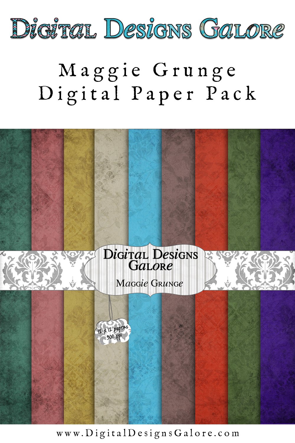 Maggie Grunge Digital Paper Pack | 9 Digital Craft Papers