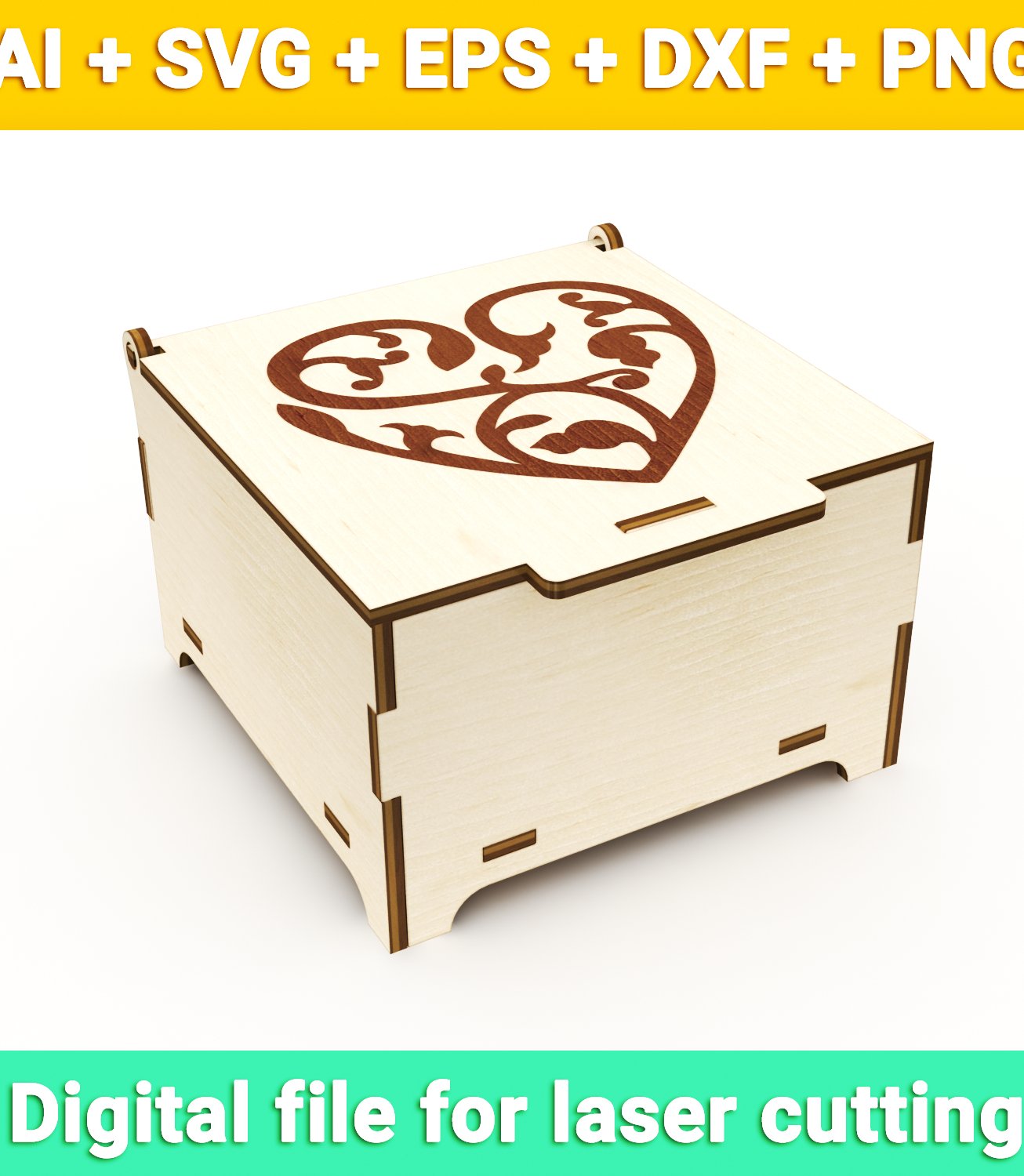 Box with latch vector for CNC svg vector file