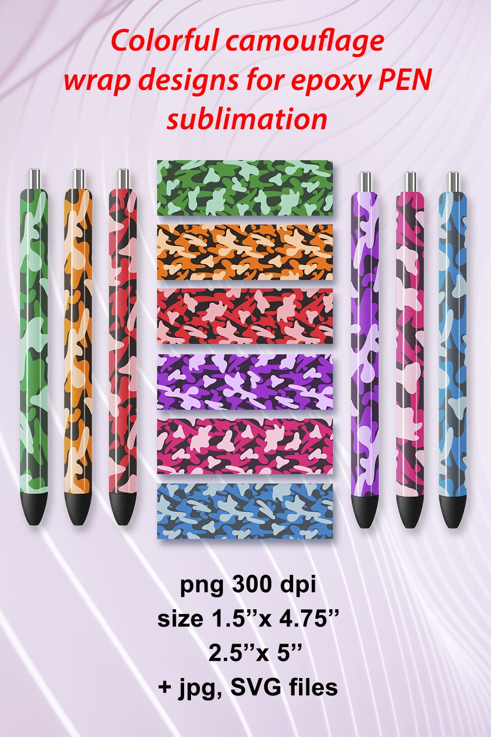 Pen wrap bundle epoxy pen wraps camouflage svg background.