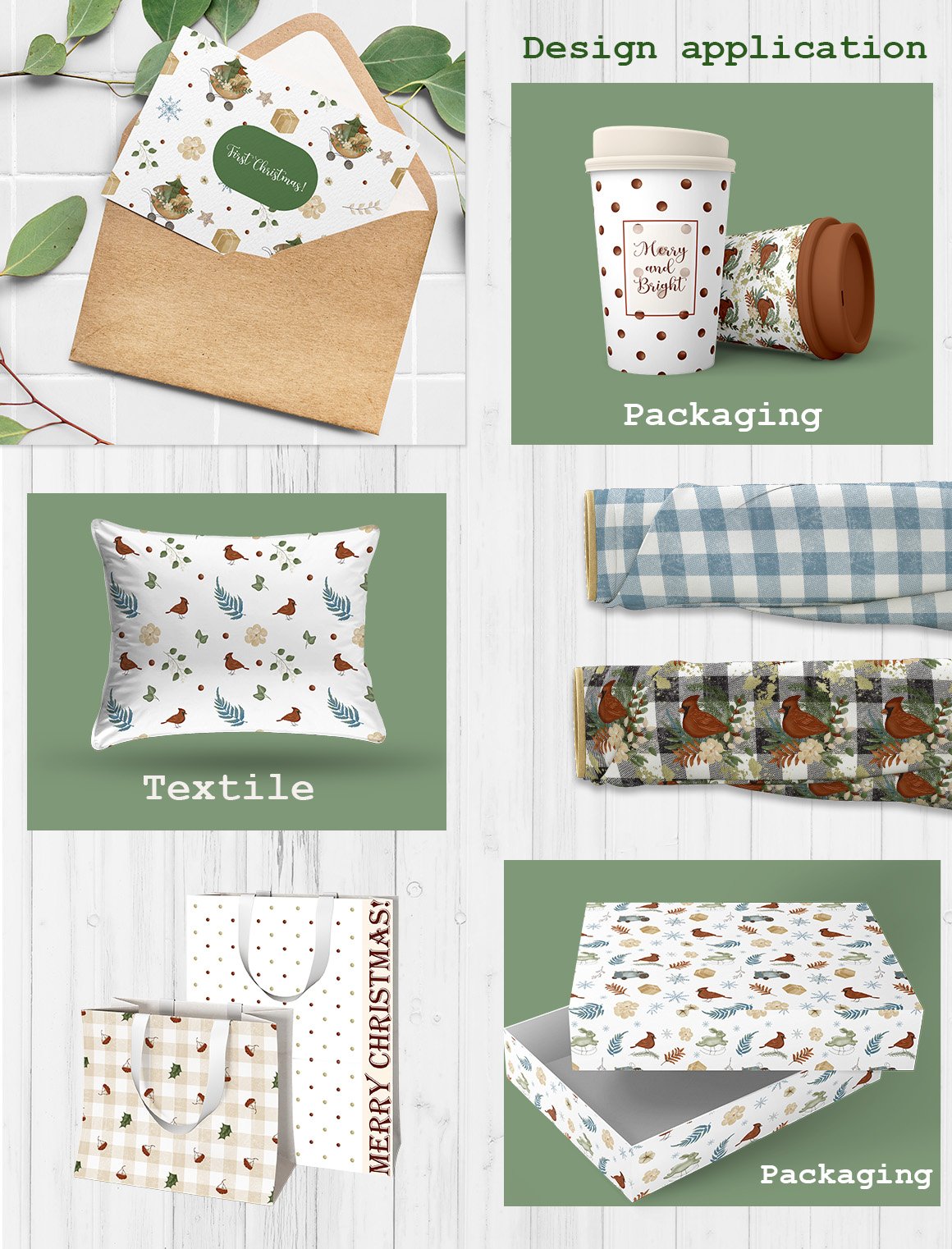 Farmhouse Christmas Seamless Patterns, Rustic patterns