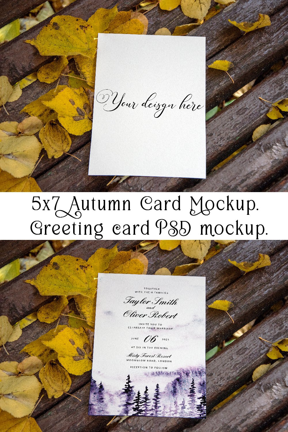 5x7 Autumn Card Mockup. Fall Mockup. Greeting card mockup