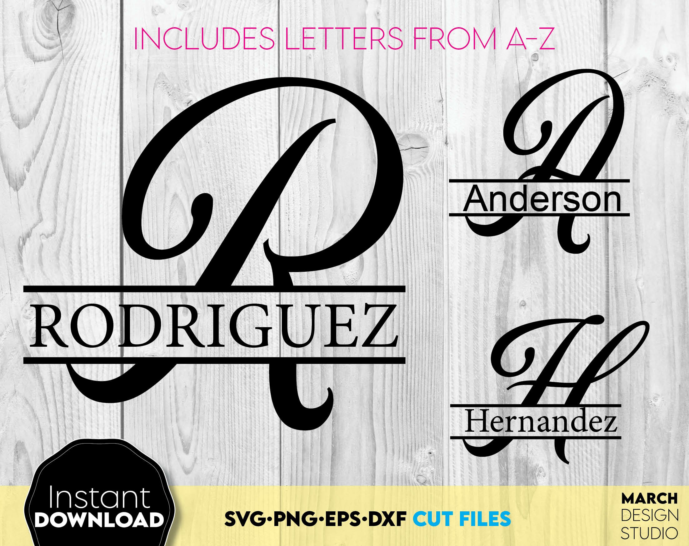 Monogram SVG, Monogram Letter SVG, Split Monogram SVG, PNG