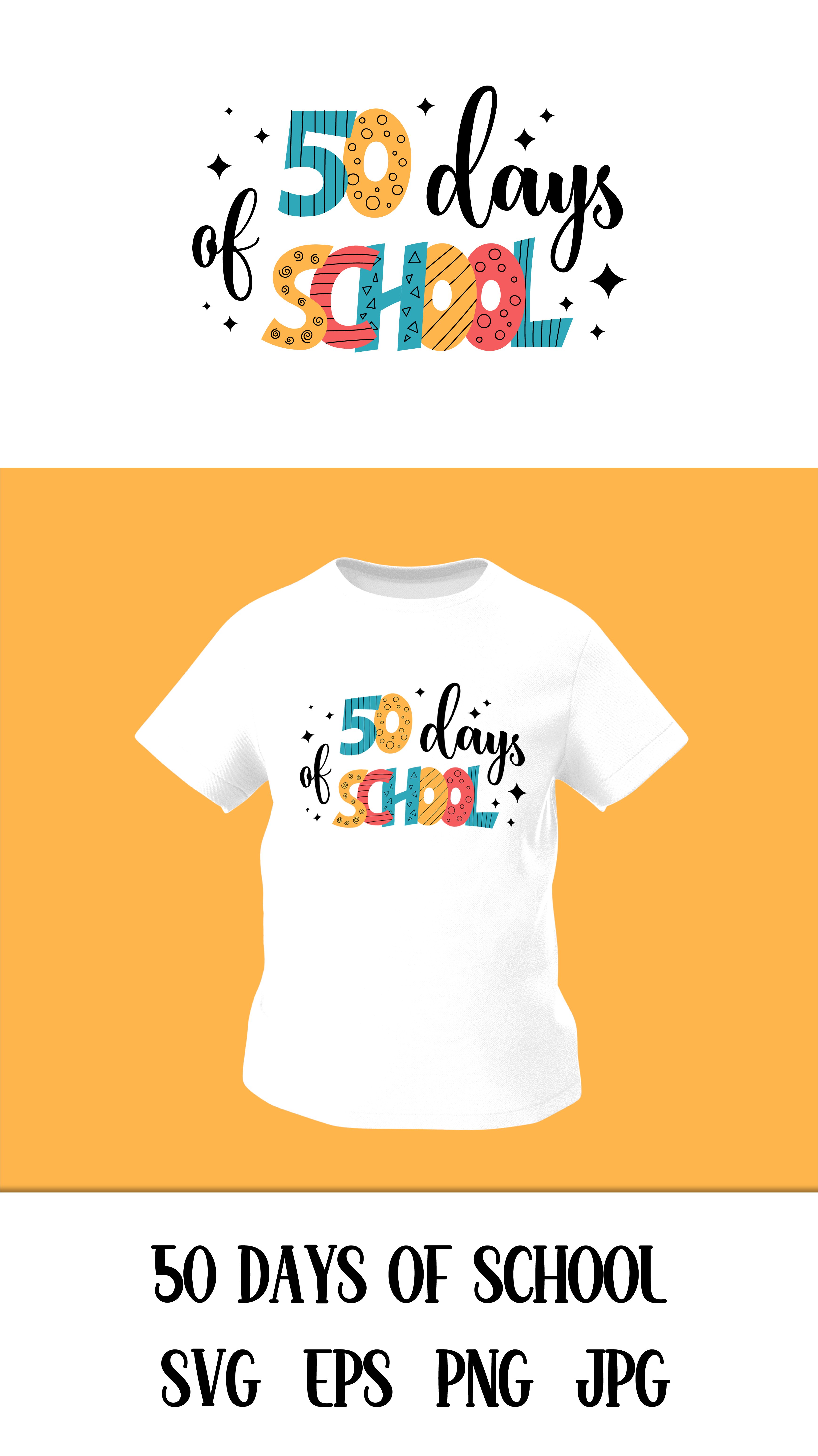 50 Days Of School PNG | 50th Day Fun SVG Print Design